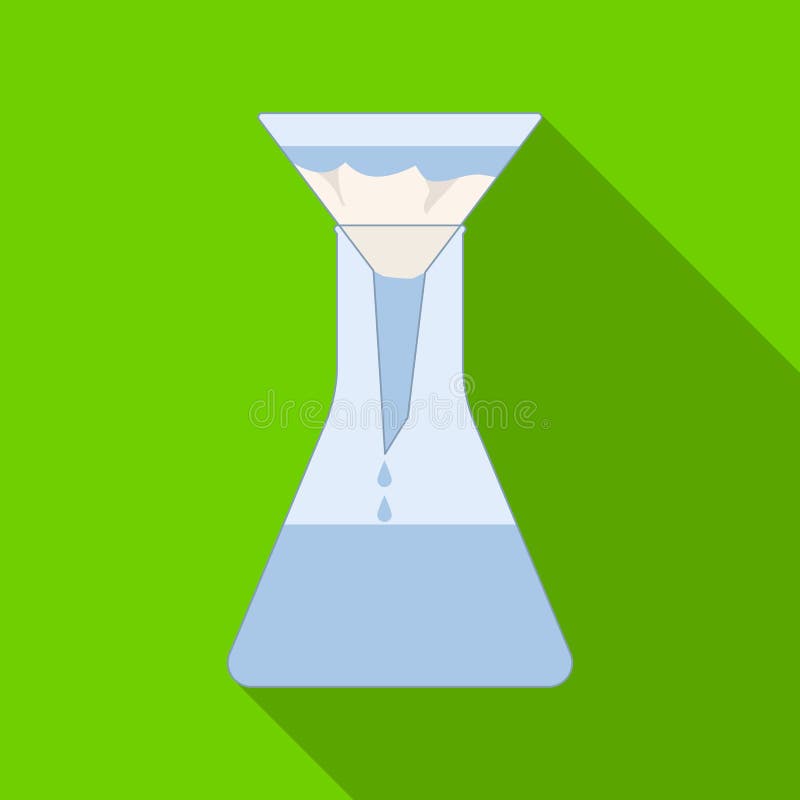 Filtration of Water Solution in a Conical Flask Icon in Flate Style ...
