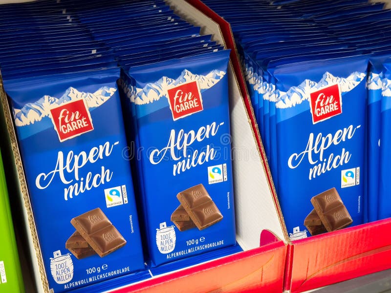 Fin Carre Alpenmilch Chocolate Bar Packaging on Display Editorial Image ...