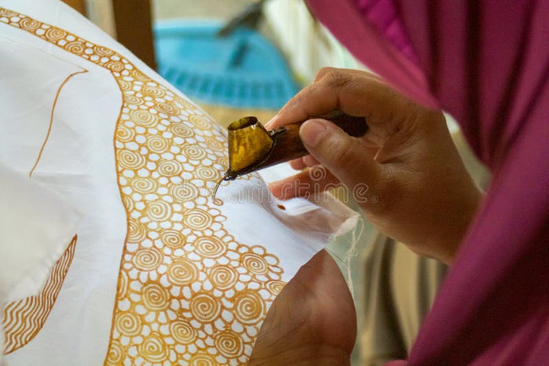 Fin De La Conception De Batik Faite Avec De La Cire Photo stock - Image ...