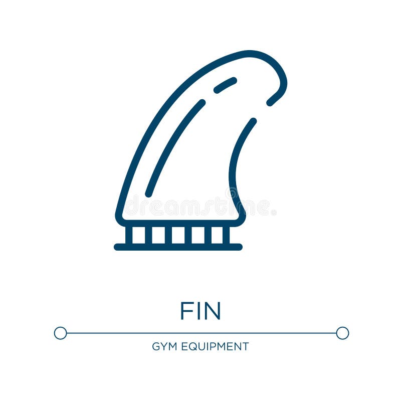 Fin Icon. Linear Vector Illustration from Surf Collection. Outline Fin ...