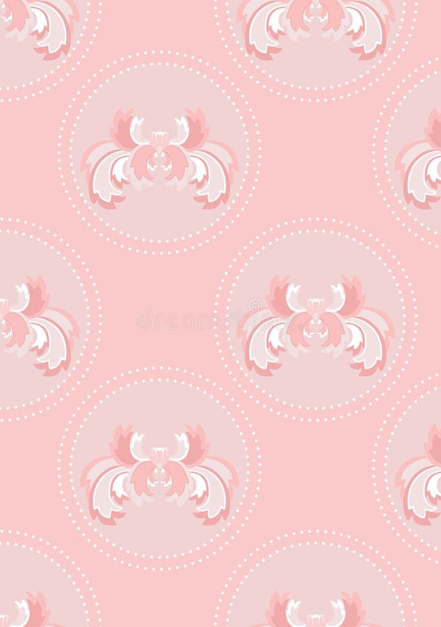 Fin Rosa Seamless Bakgrund Med Blomman Vektor Illustrationer ...