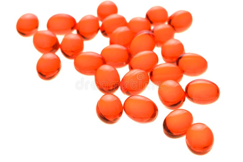 Fin Rouge De Capsule De Vitamines Photo stock - Image du guérissez ...