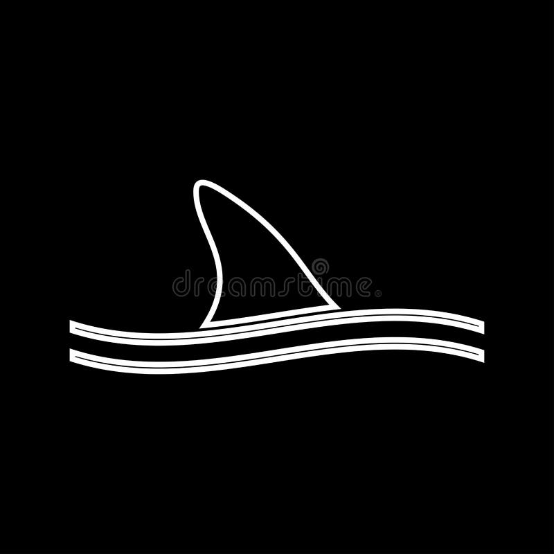 Shark Fin Icon Vector Sketch Isolated on White Background Stock Vector ...