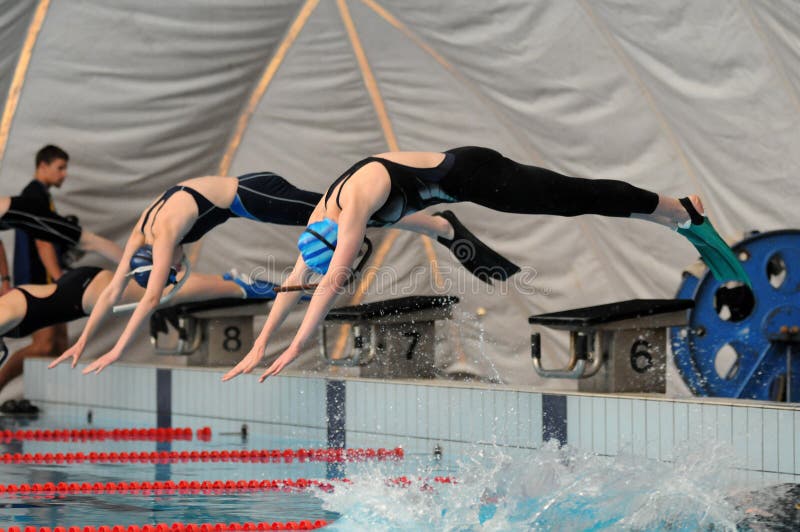Fin swimming action editorial stock photo. Image of active - 9887293