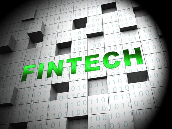 Fin Tech Financial Technology Business 3d Rendering Stock Illustration ...