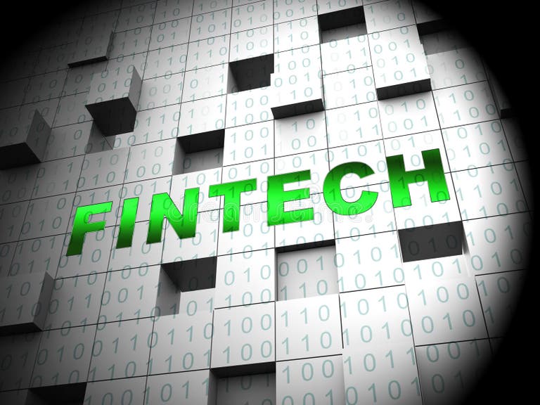 Fin Tech Financial Technology Business 3d Rendering Stock Illustration ...