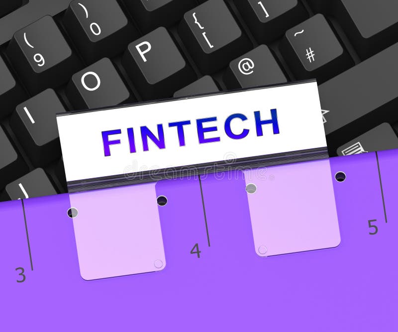 Fin Tech Financial Technology Business 3d Rendering Stock Illustration ...