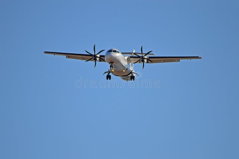 Aircraft on Final Approach To Land at Airport Stock Image - Image of ...