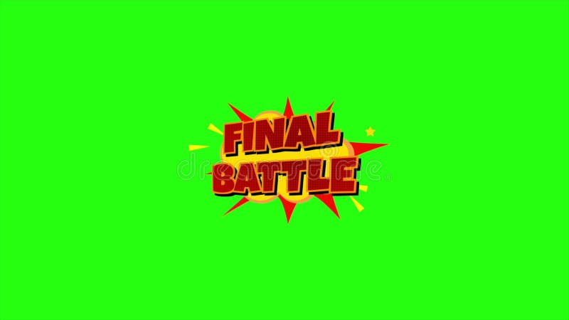 Final Battle Comic Text Animation on Green Screen Background Stock ...