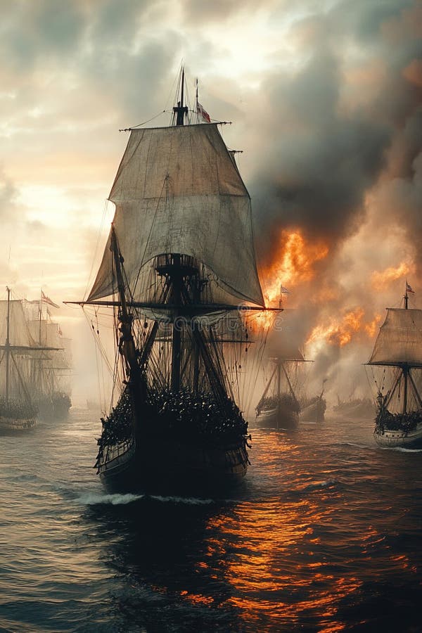 Final Battle of the First Anglo Dutch War at Scheveningen with Ships ...