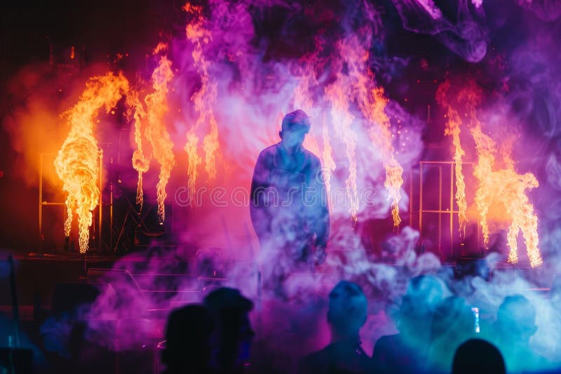 The Final Bow, the Stage Behind the Performers Erupting in a Controlled ...