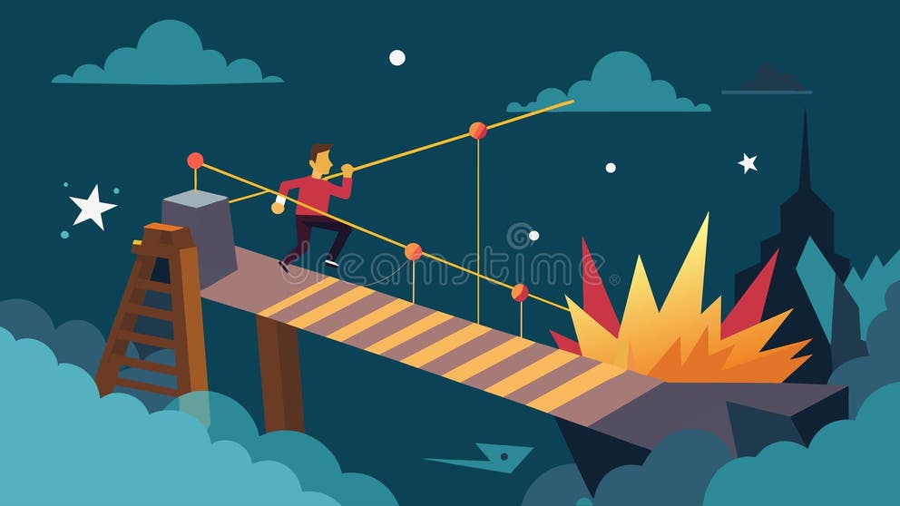The Final Challenge Involves Crossing a Rickety Bridge while Being ...