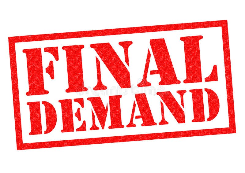 FINAL DEMAND Stamp stock illustration. Illustration of bankrupt - 88411407