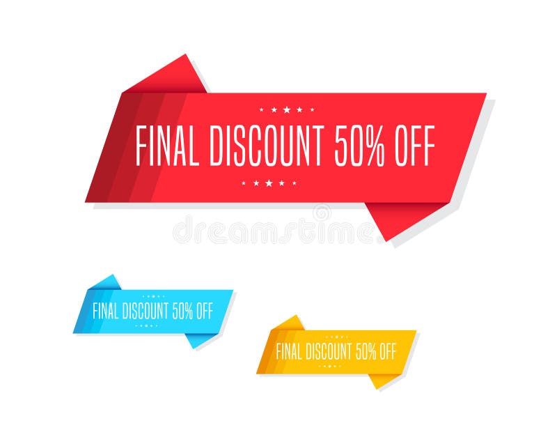 Final Discount 50 Off Tags Set Stock Illustration - Illustration of ...