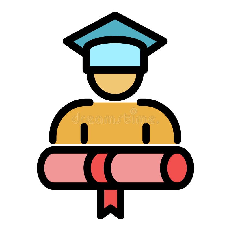 Final Exam Graduation Icon Color Outline Vector Stock Vector ...