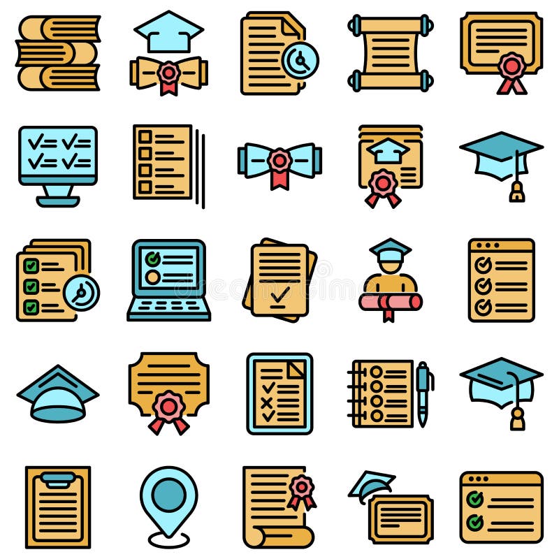 Final Exam Book Stack Icon, Outline Style Stock Vector - Illustration ...