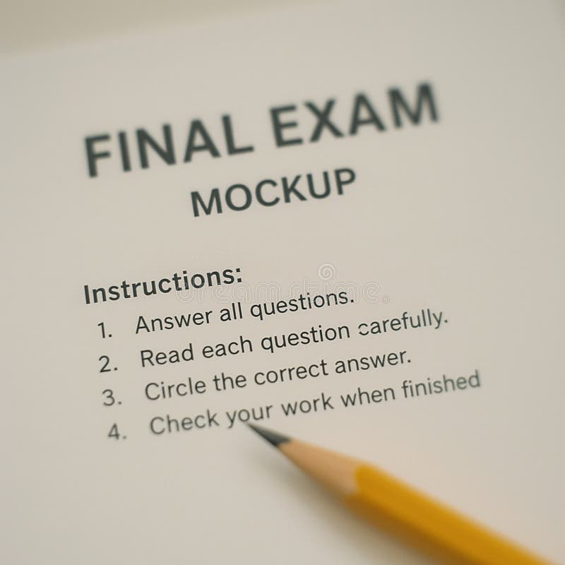 Final Exam Instructions Mockup Stock Image Stock Illustration ...