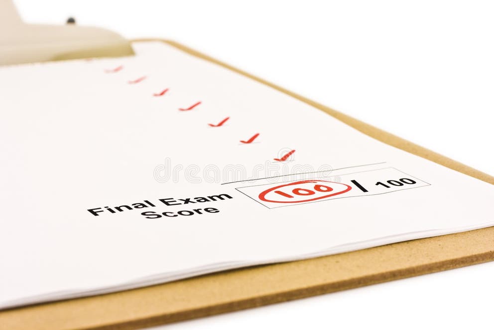 Final Exam Marked with 100 Stock Image - Image of secondary, graduation: 8254097