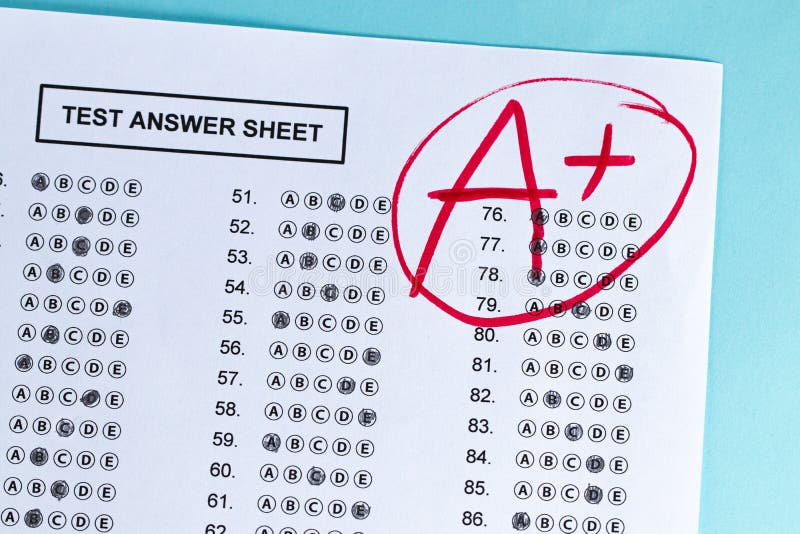 Final Exam Marked with a+ with Red Pencil Stock Photo - Image of pass ...