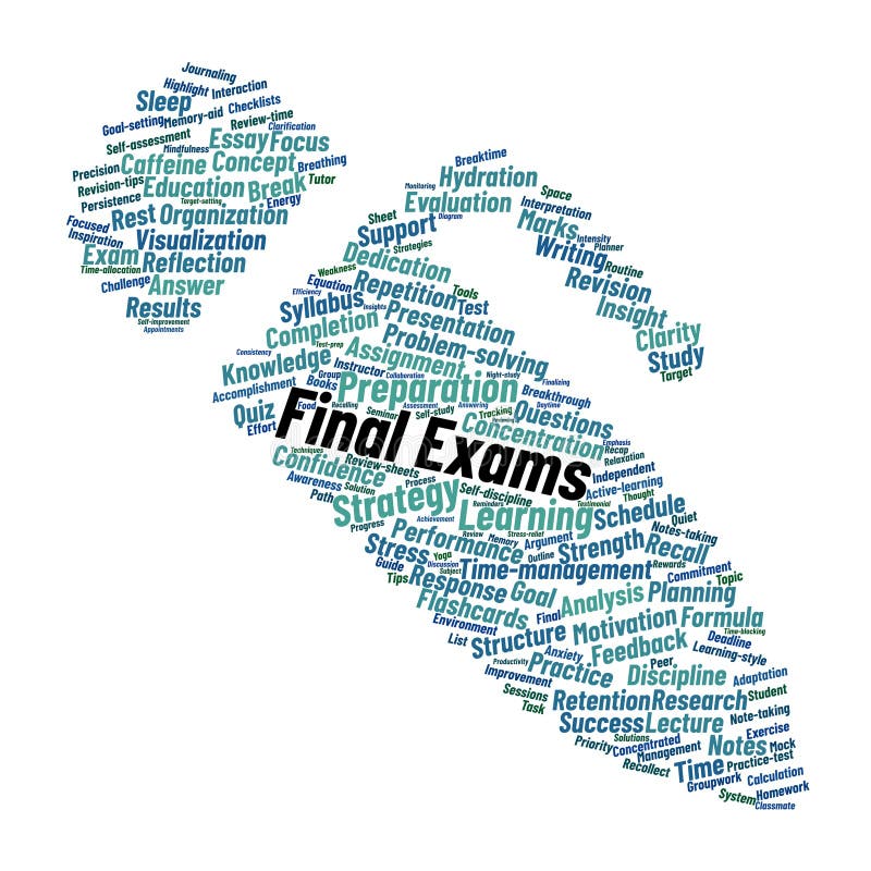 Final Exam Preparation Word Cloud Stock Illustration - Illustration of ...