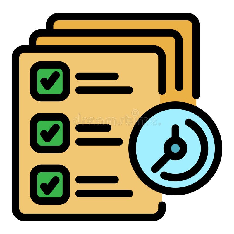 Final Exam Test Icon Color Outline Vector Stock Vector - Illustration ...