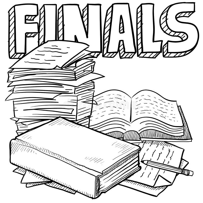 Final exams sketch stock vector. Illustration of stress - 29310399