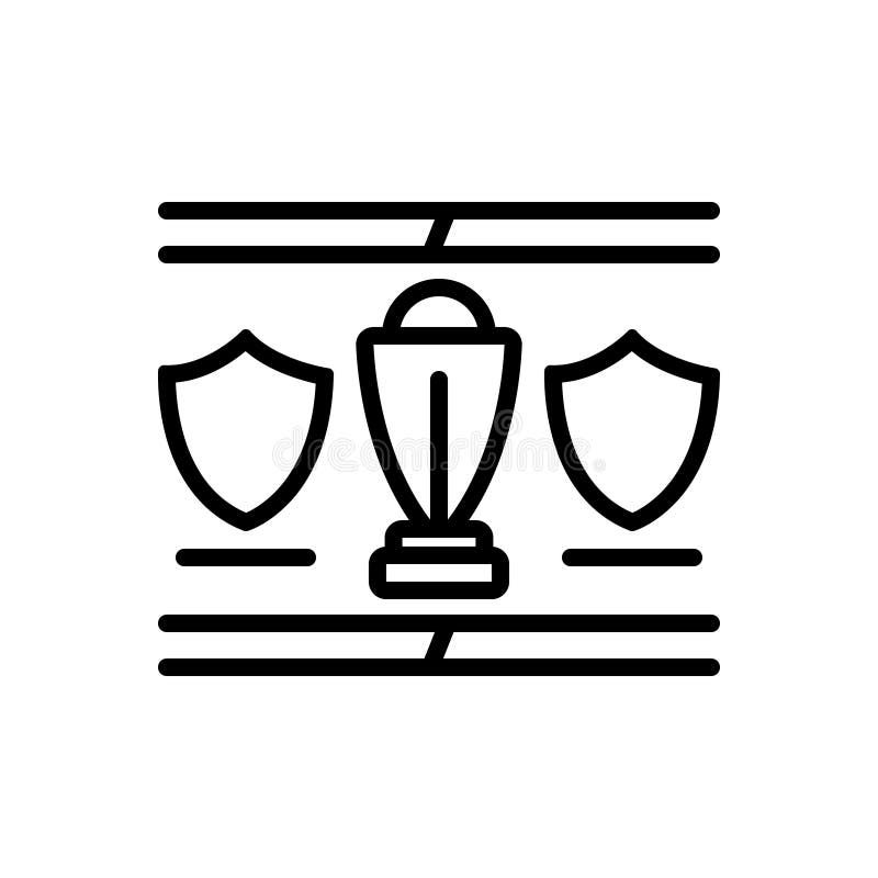 Black Line Icon for Final, Last and Match Stock Vector - Illustration ...