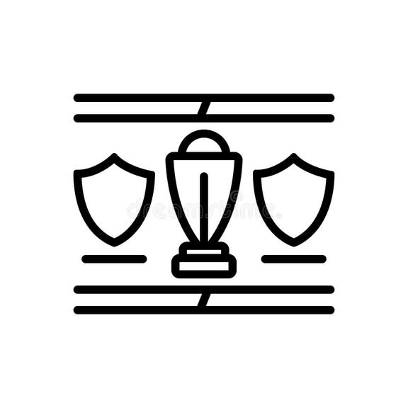 Black Line Icon for Final, Last and Match Stock Vector - Illustration ...