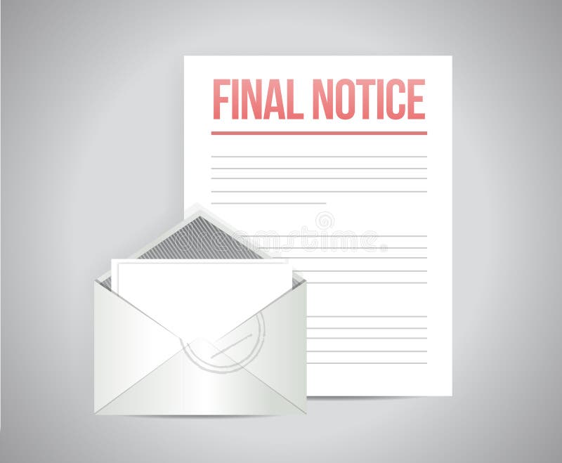Final Notice Envelope Mail Correspondence Stock Illustration ...