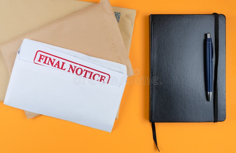 Final Notice Letter with Other Mail on Desk Stock Photo - Image of ...