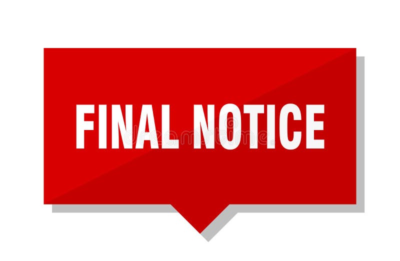 Final notice price tag stock vector. Illustration of isolated - 118867033