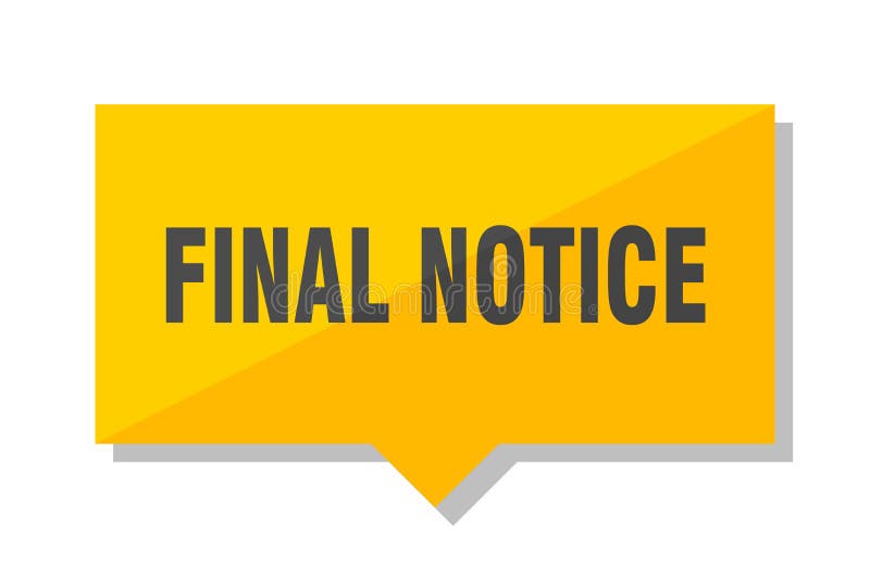 Final notice price tag stock vector. Illustration of vector - 118880681