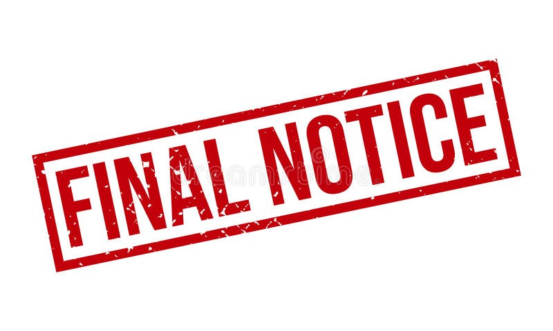 Final Notice Rubber Grunge Stamp Seal Stock Vector Stock Vector ...