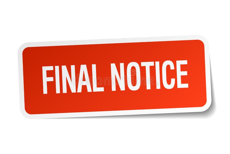 Final Notice Banner Template. Final Notice Ribbon Label Stock Vector ...