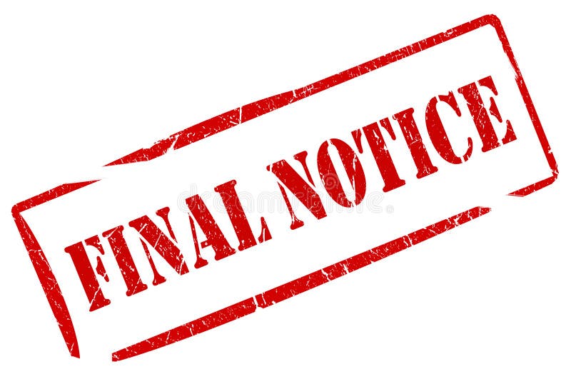 Final notice stamp stock illustration. Illustration of duty - 18972670