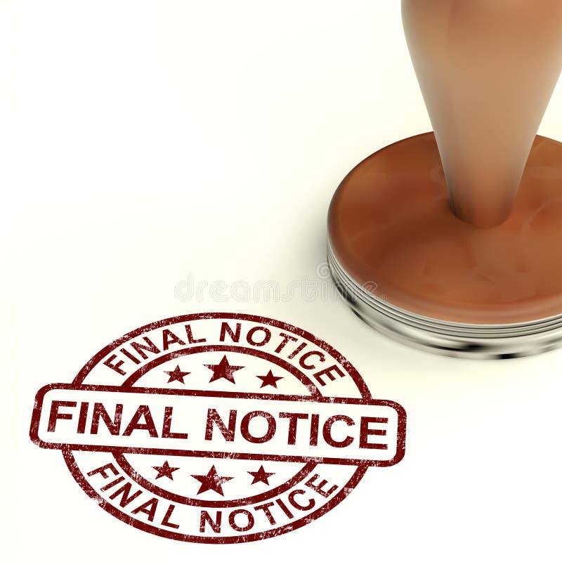 Final Notice Stamp Showing Outstanding Payment Due Stock Illustration ...