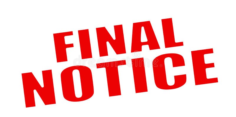 Final notice stock illustration. Illustration of advertisement - 109042849