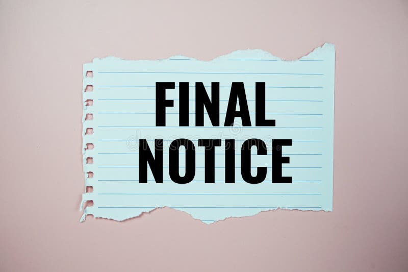 Final Notice Text Written on Paper Torn Top View on Pink Background ...