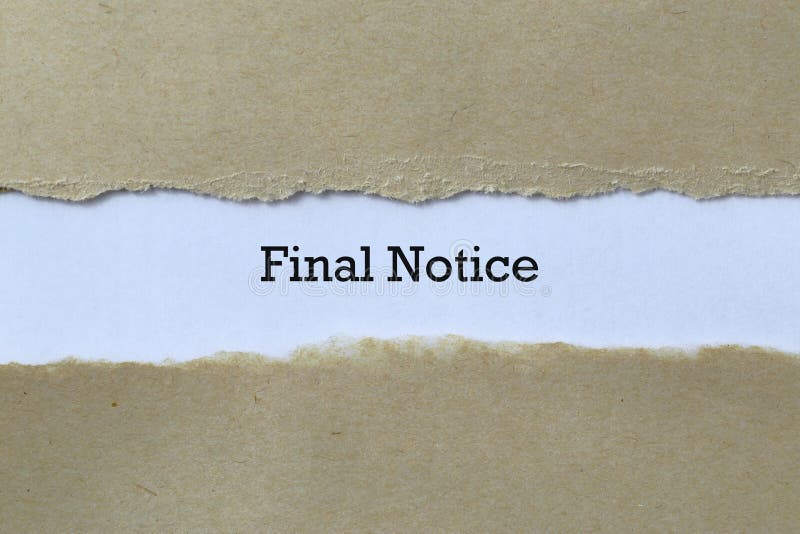 Final notice stock image. Image of final, outstanding - 8210597
