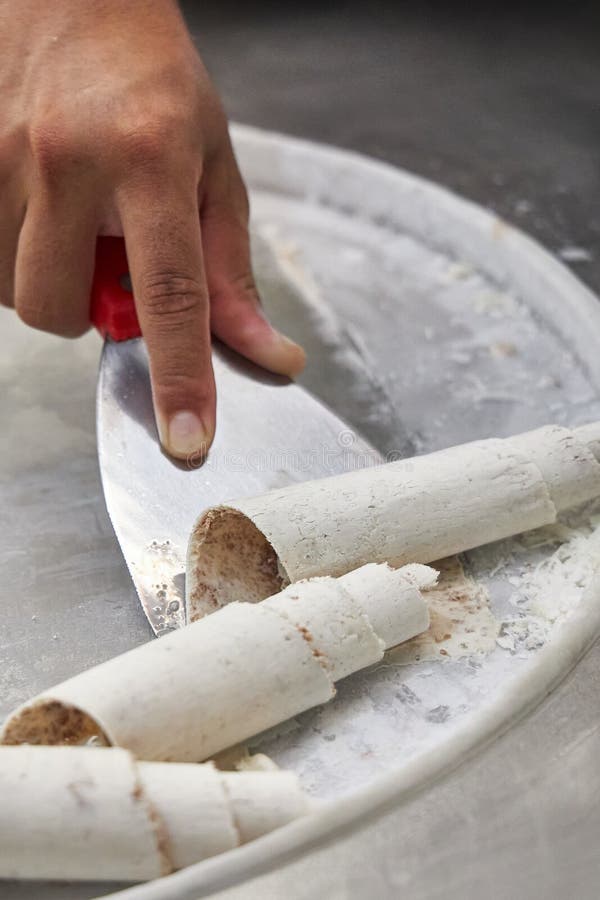 The Final Phase of the Process of Making Homemade Ice Cream Stock Photo ...