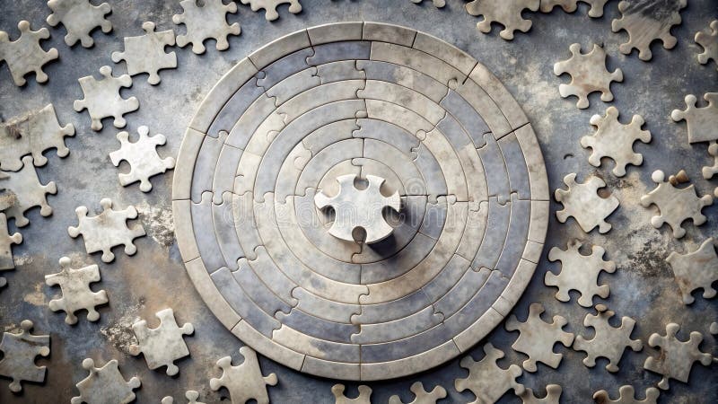 The Final Piece a Circular Puzzle Featuring a Central Element ...
