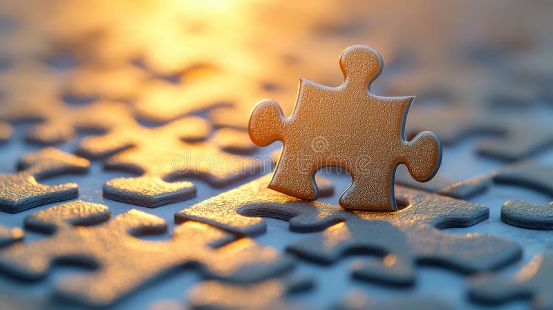 The Final Piece Jigsaw Puzzle Completion Stock Illustration ...