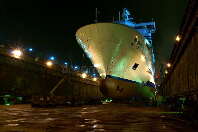 Ship in dry dock stock image. Image of staging, bottom - 30474929