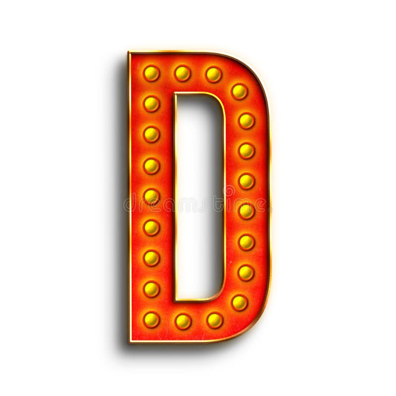 D Broadway Show Circus Carnival Lights Red Alphabet Letter Stock ...