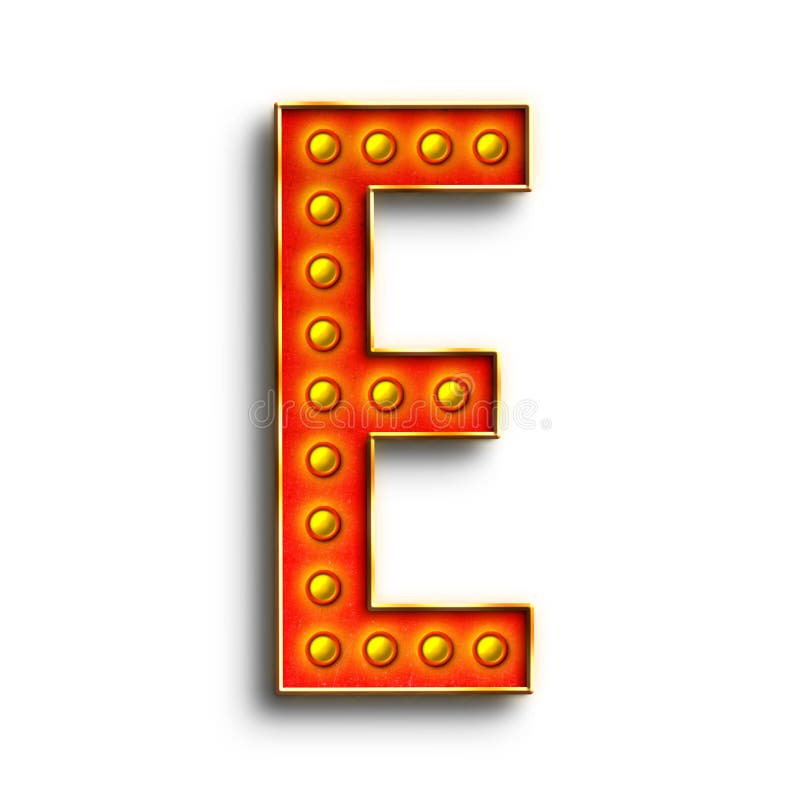 E Broadway Show Circus Carnival Lights Red Alphabet Letter Stock Image ...