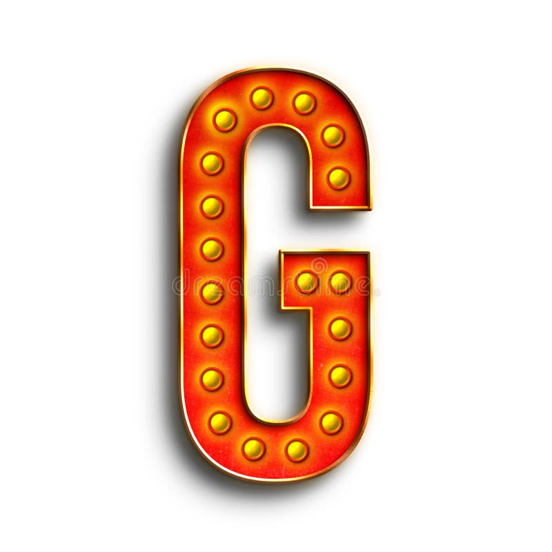 G Broadway Show Circus Carnival Lights Red Alphabet Letter Stock Image ...