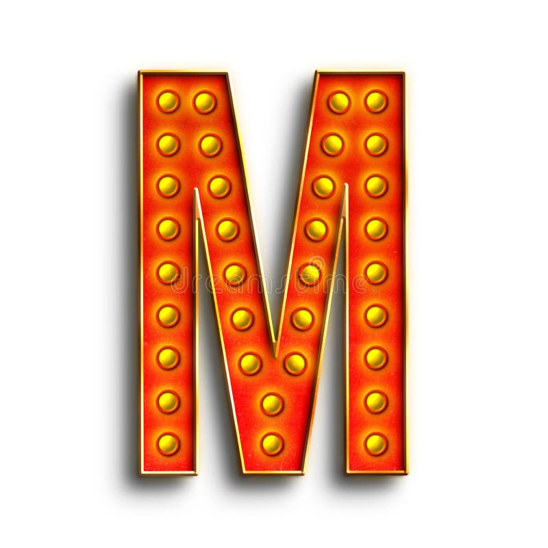 M Broadway Show Circus Carnival Lights Red Alphabet Letter Stock Image ...