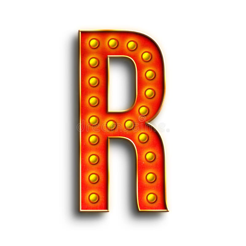 R Broadway Show Circus Carnival Lights Red Alphabet Letter Stock Image ...