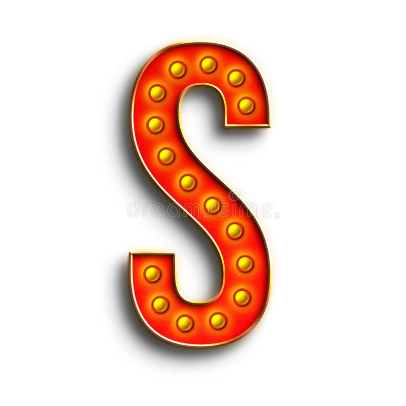 S Broadway Show Circus Carnival Lights Red Alphabet Letter Stock Image ...