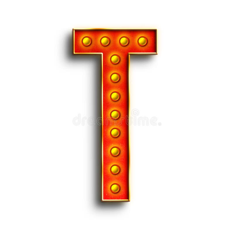 T Broadway Show Circus Carnival Lights Red Alphabet Letter Stock Photo ...